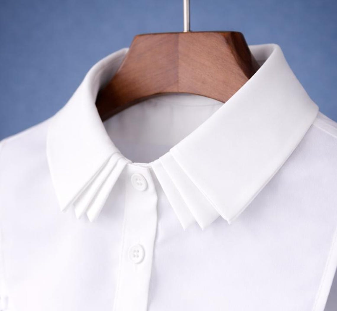 White False Satin Collar Cascade Design for Women Girls Ladies Collared ...