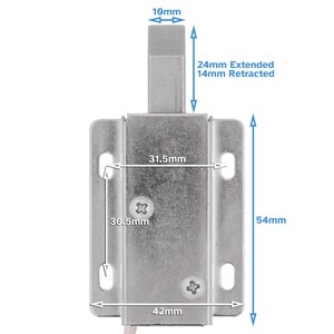 Up Electric Lock 12V Solenoid Normally Closed Long Latch + Strike Plate ...