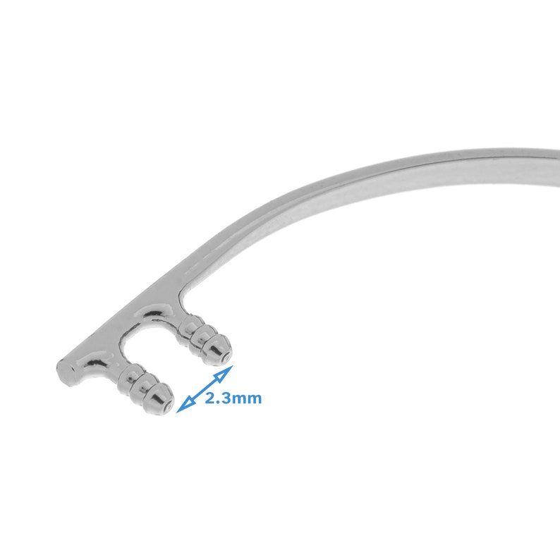2pcs Silver 14cm Rimless Eyeglass Hingeless Temple Arms With End Tips ...
