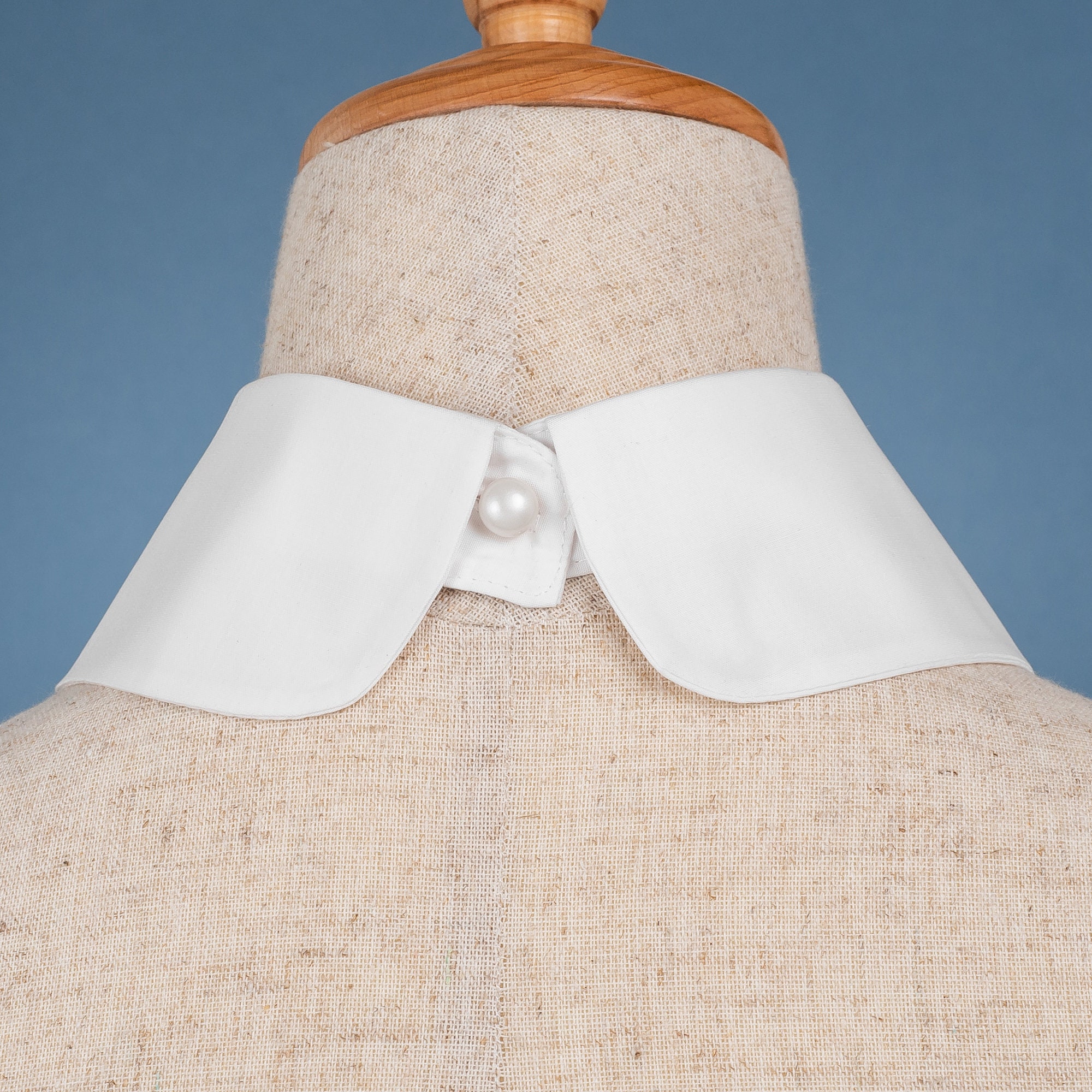 White False Peter Pan Round Cotton Poplin Collar Elegant Style Design ...
