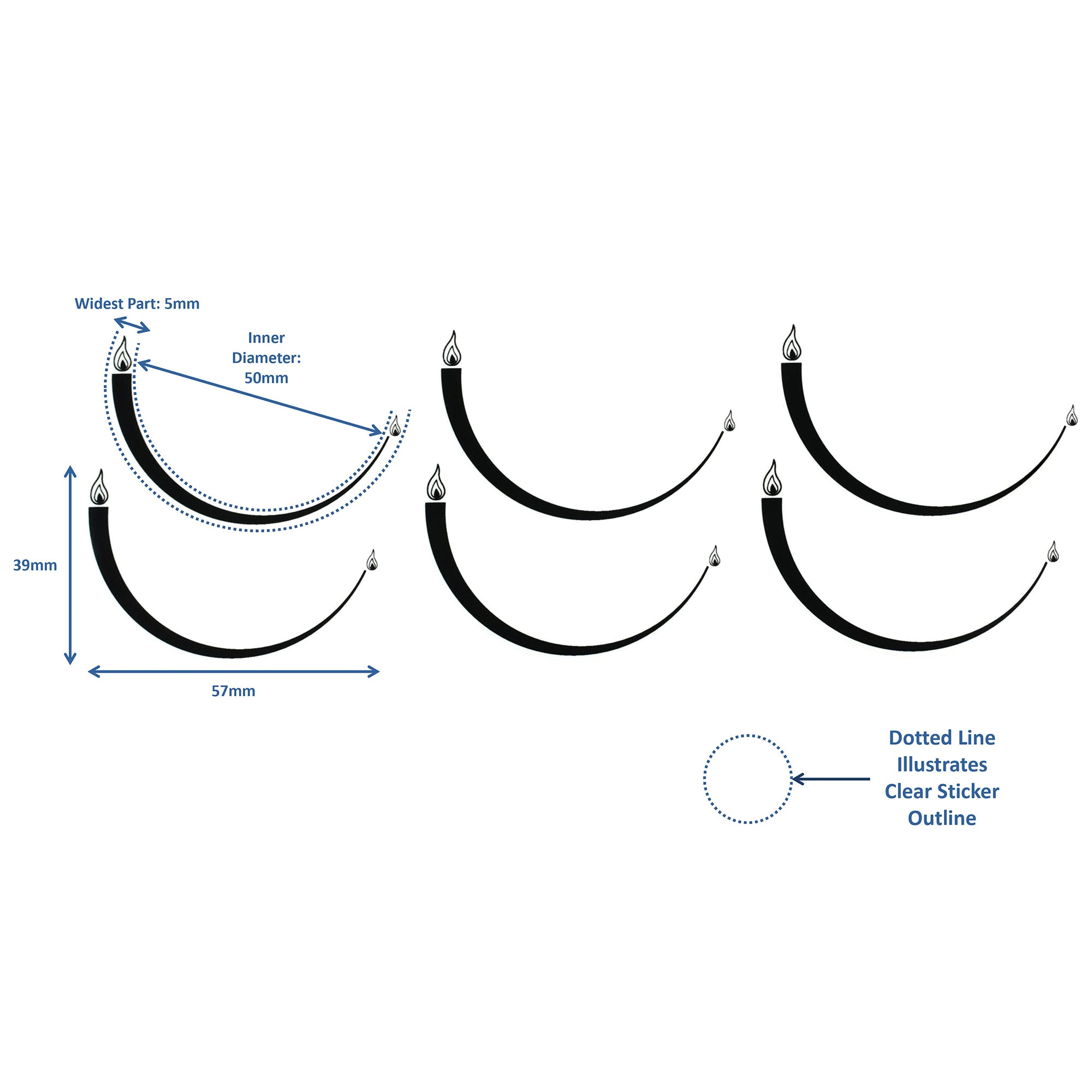 6 Flame Hob Stove Clockwise Self Adhesive Labels, Black Text ...