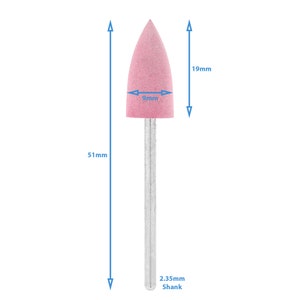 5pcs 400 Grit 9mm Diameter Diamond Silicone Rubber Burr Rotary Drill ...