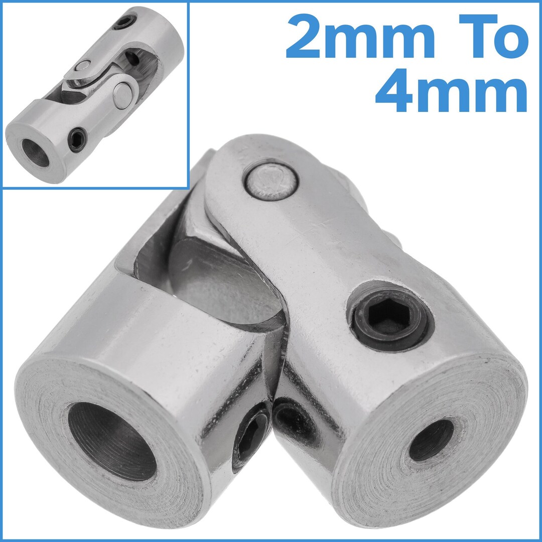 2mm to 4mm Stainless Steel Universal Joint Connector Rotary Motor Shaft ...