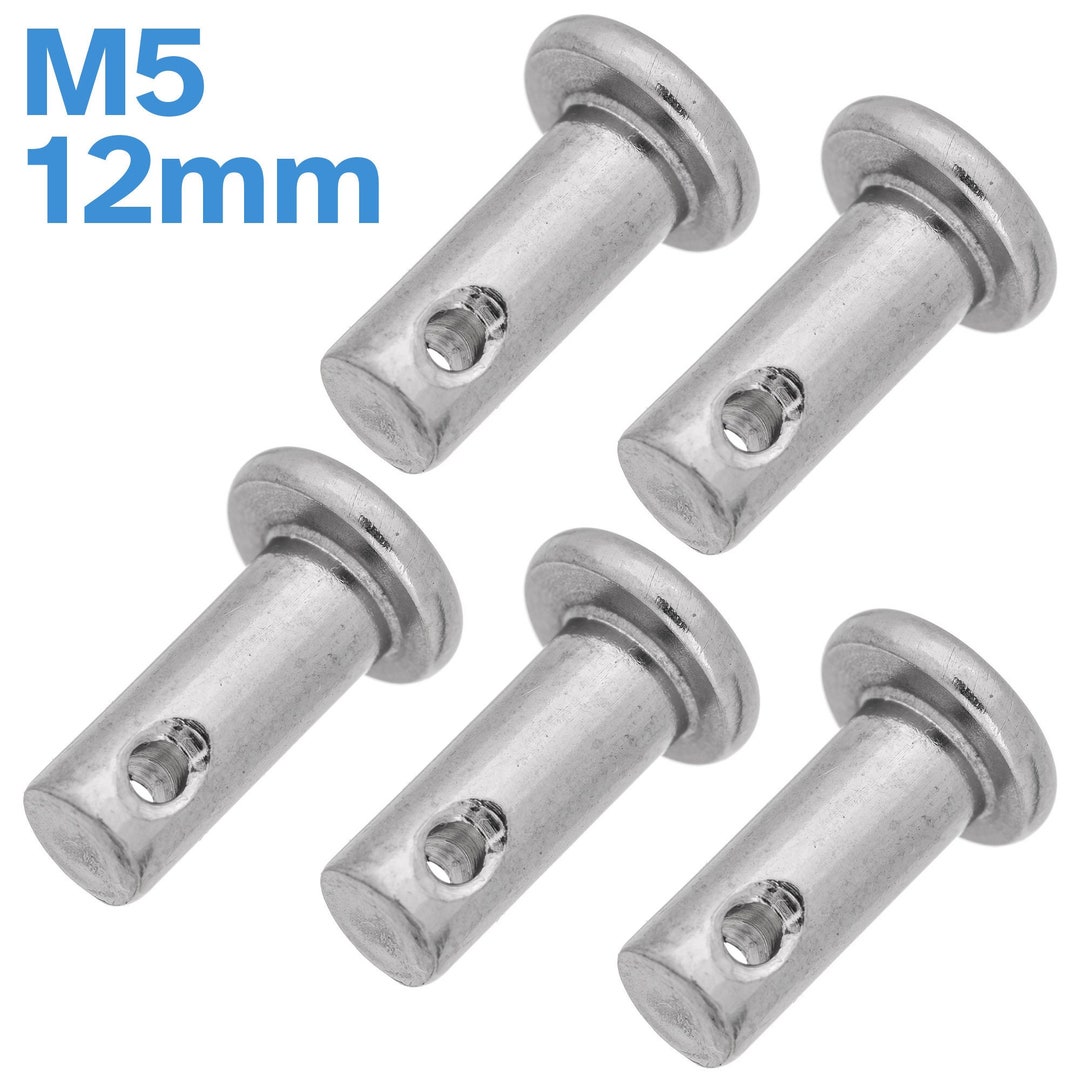 5pcs M5 5mm X 12mm Clevis Pin 304 Stainless Steel Single Hole Flat Head ...
