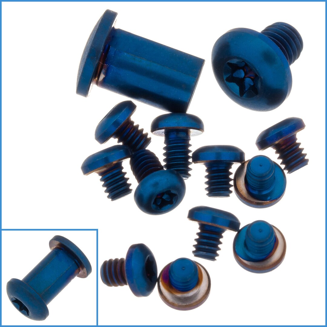 13pcs Dark Blue Titanium EDC Knife Handle Rivet Set Torx Dome Head ...