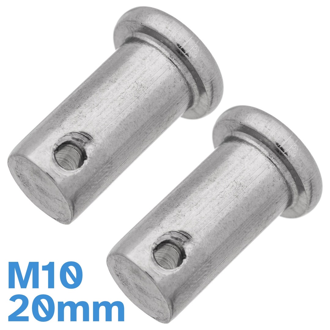 2pcs M10 10mm X 20mm Clevis Pin 304 Stainless Steel Single Hole Flat ...
