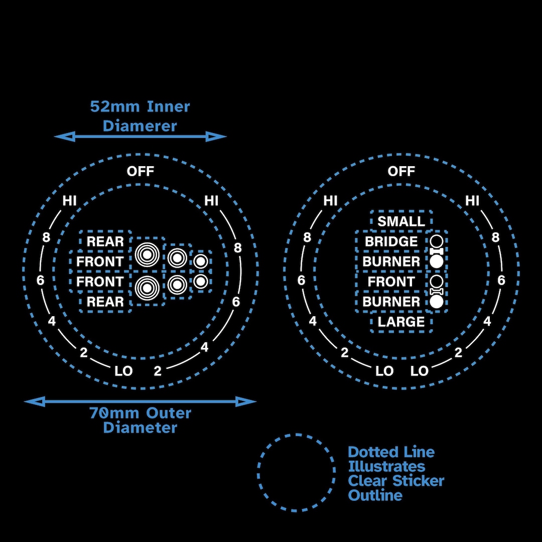 White Print 2 Dials Hi-lo 2-hi Hi-lo Lo-hi AC/CCW 52mm 2" Label on ...