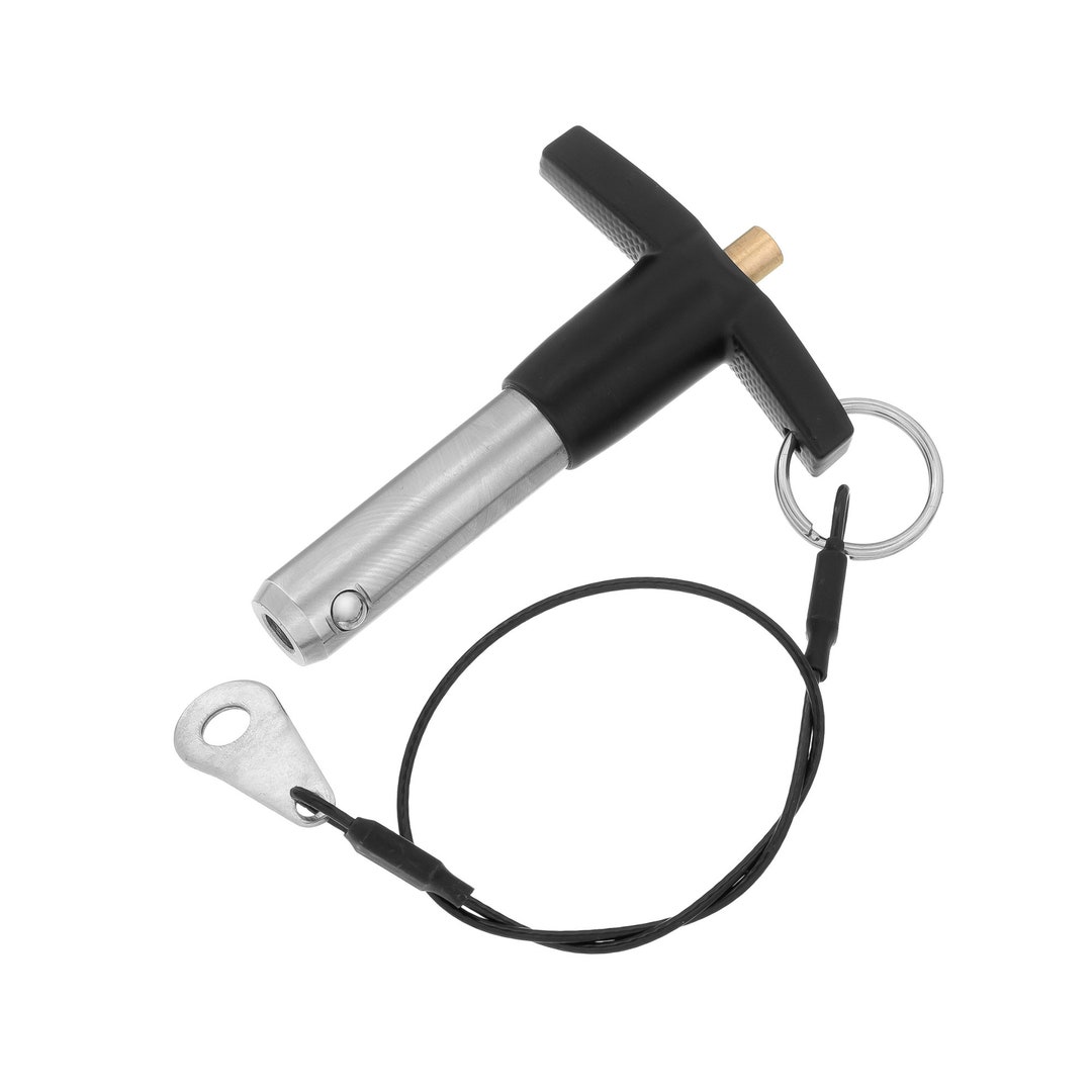 12mm X 30mm Ball Lock Pin With Cable & Black T Head Stainless Steel ...