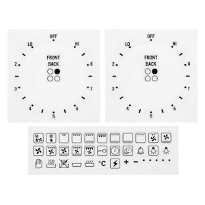 Combination Black Text 50pcs Separate Symbols Pair Hi Lo Electric Stove ...