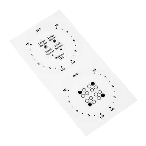 2 Dials Hi-lo Lo-hi Cooktop Burner Self Adhesive Label - Black Print ...