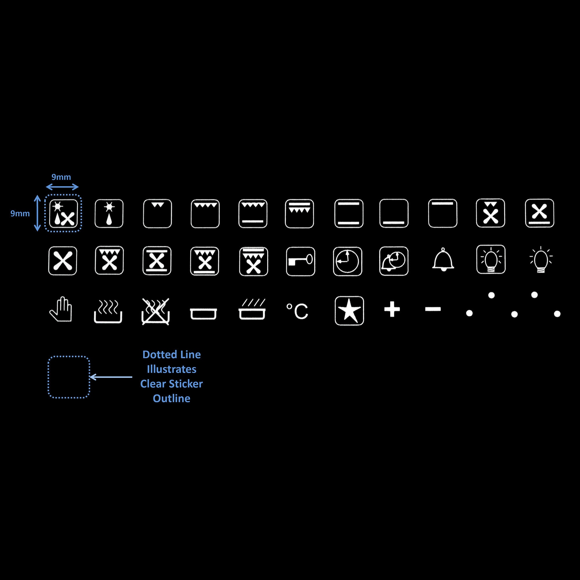White Print 36pcs Symbols Decal Stove Oven Grill Self Adhesive - Etsy
