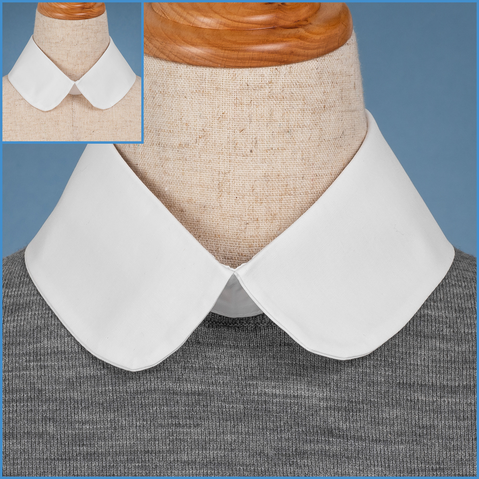 White False Peter Pan Round Cotton Poplin Collar Elegant Style Design ...