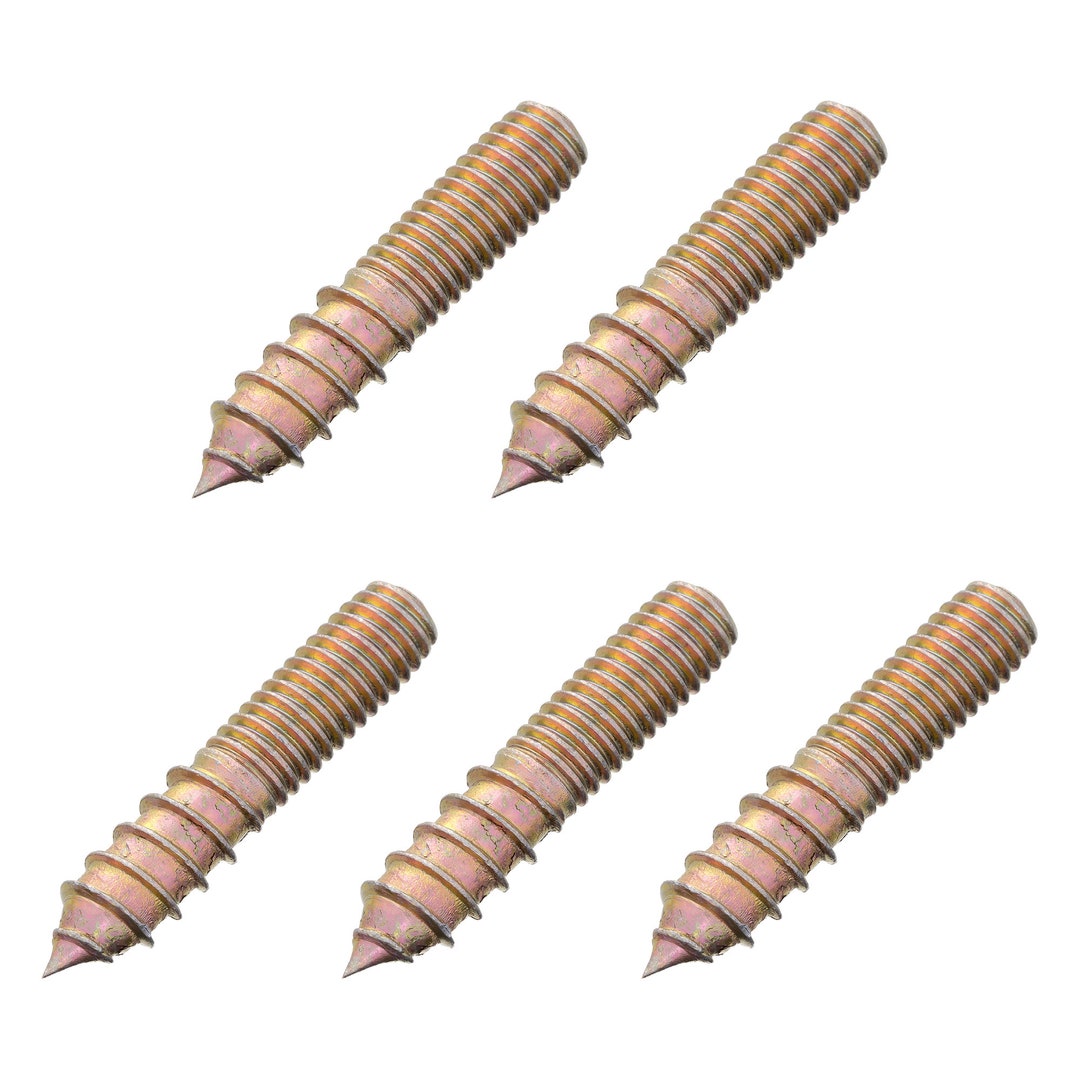5pcs M8 X 40mm Hanger Bolt Zinc Plated Wood to Metal Dowel Lag Screw ...