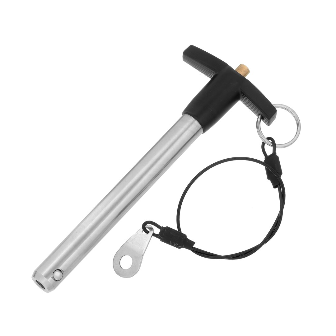 12mm X 90mm Ball Lock Pin With Cable & Black T Head Stainless Steel ...