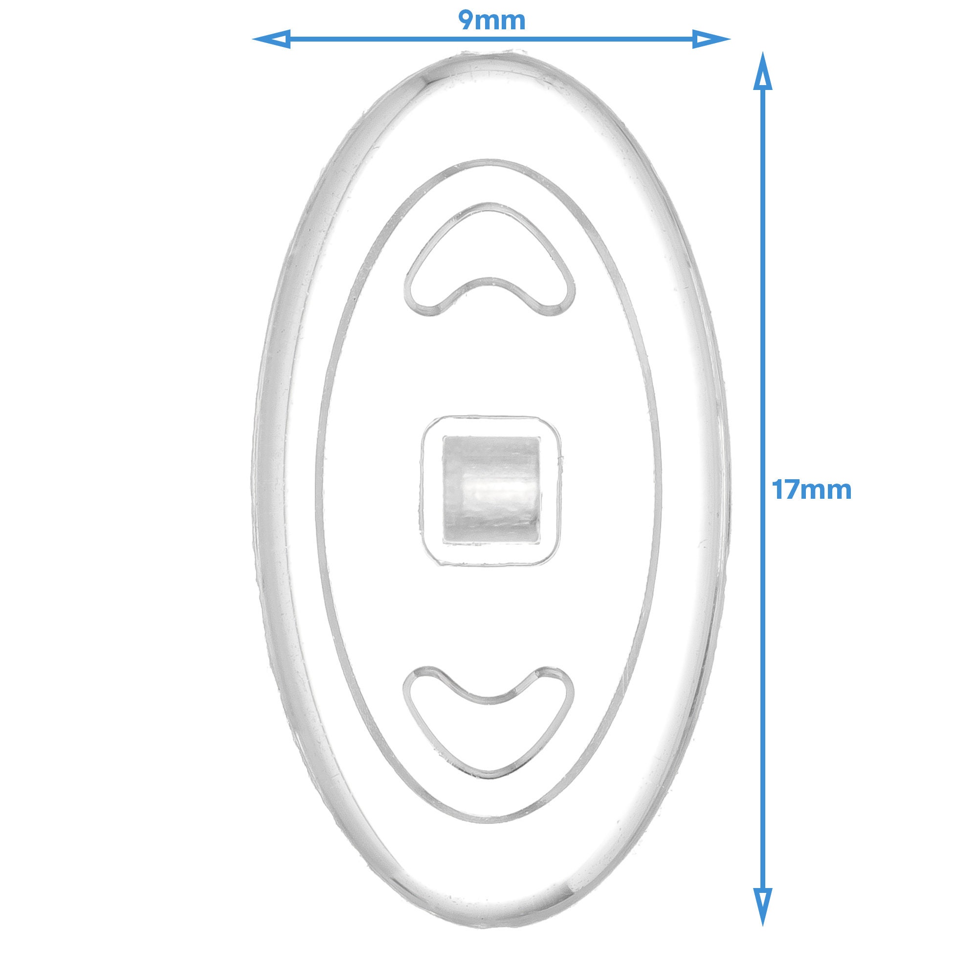 10pcs 17mm X 9mm Oval Nose Pads Clear Silicone Eyeglass Glasses Reading ...