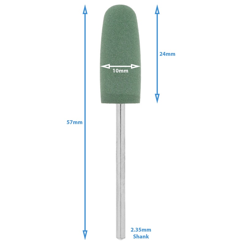 5pcs 320 Grit 10mm Blunt Head Diamond Silicone Rubber Burr Rotary Drill ...