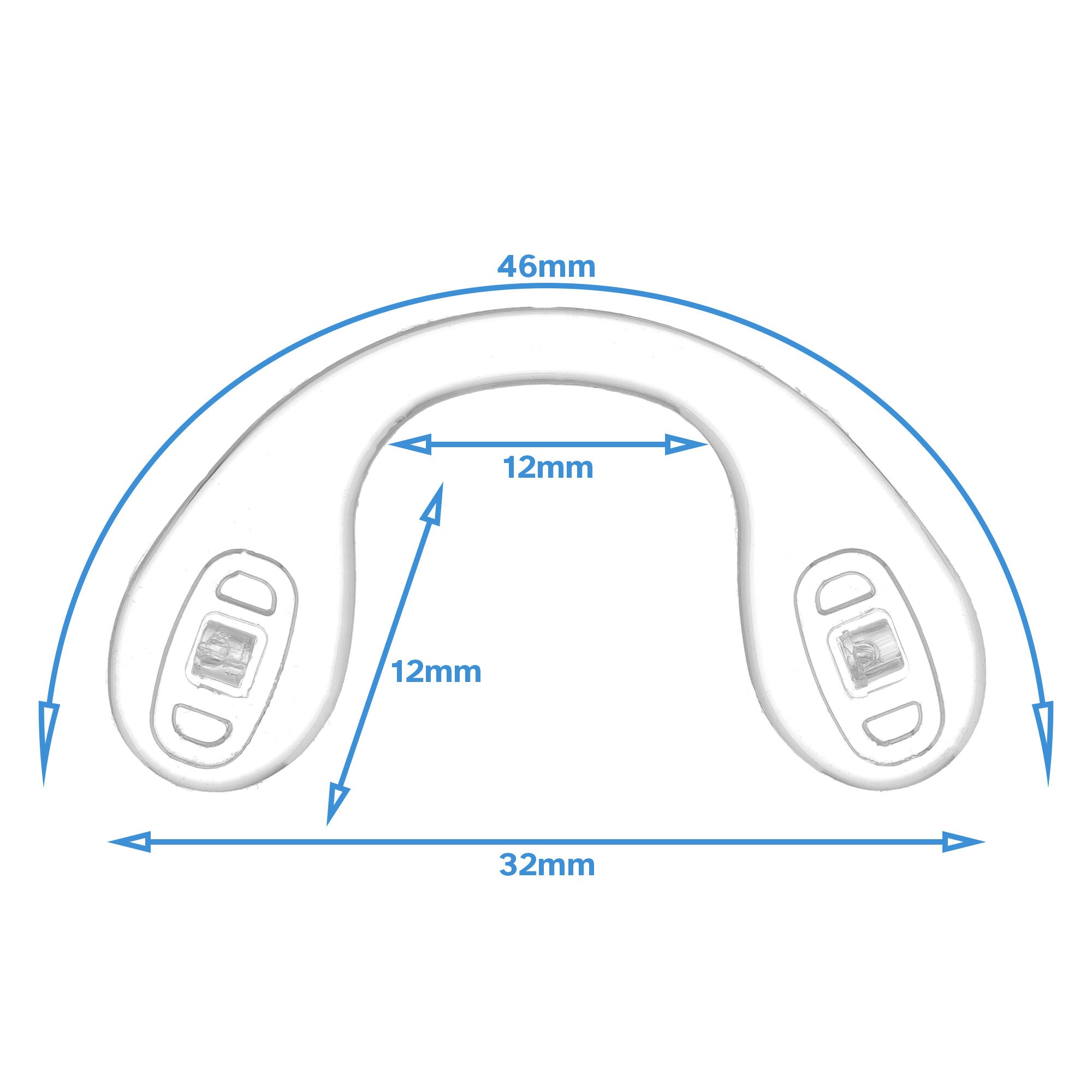 2pcs U Shape Nose Pads 46mm X 32mm X 12mm Clear Silicone Soft Screw in ...