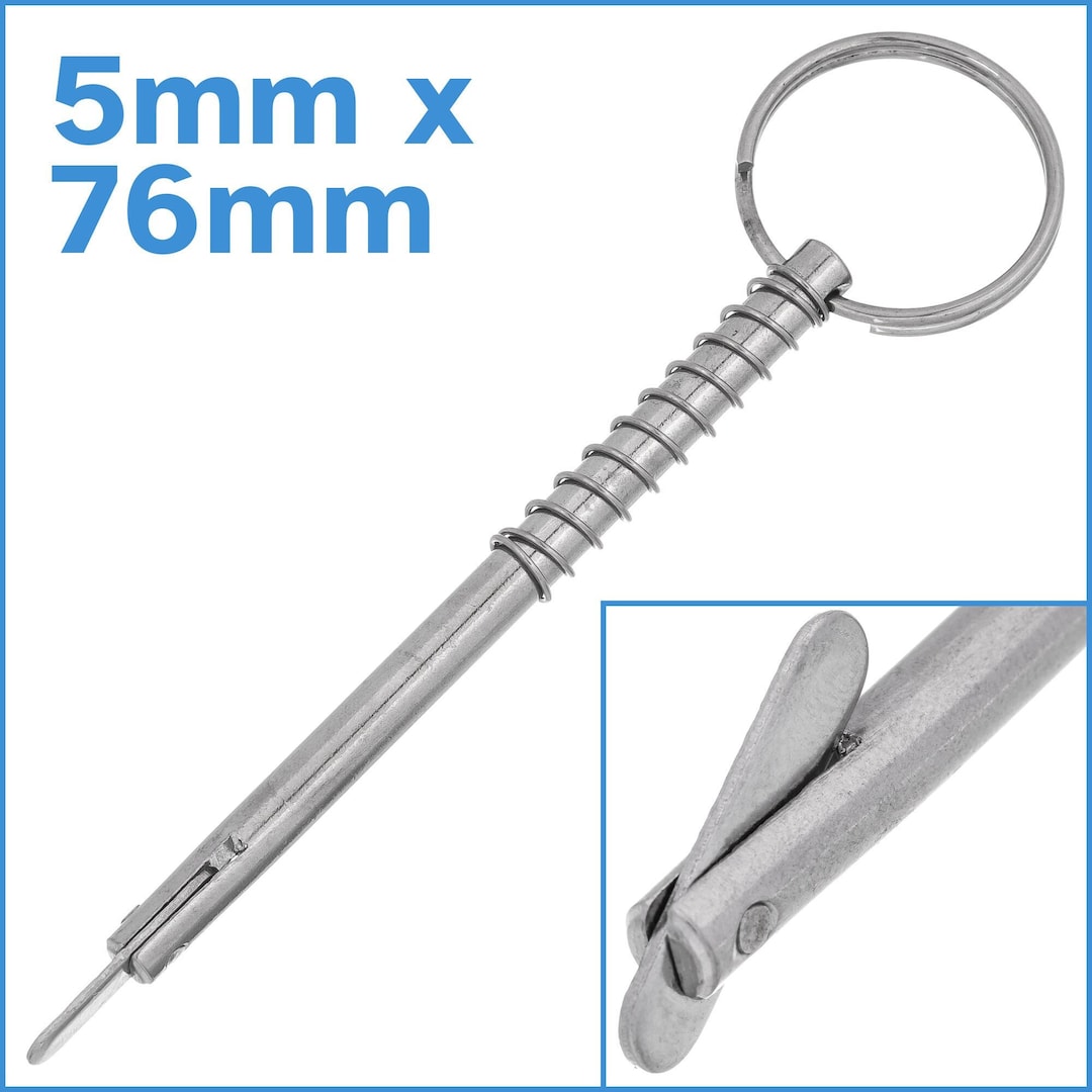 5mm X 76mm Spring Loaded Lock Pin 316 Stainless Steel Quick Release ...