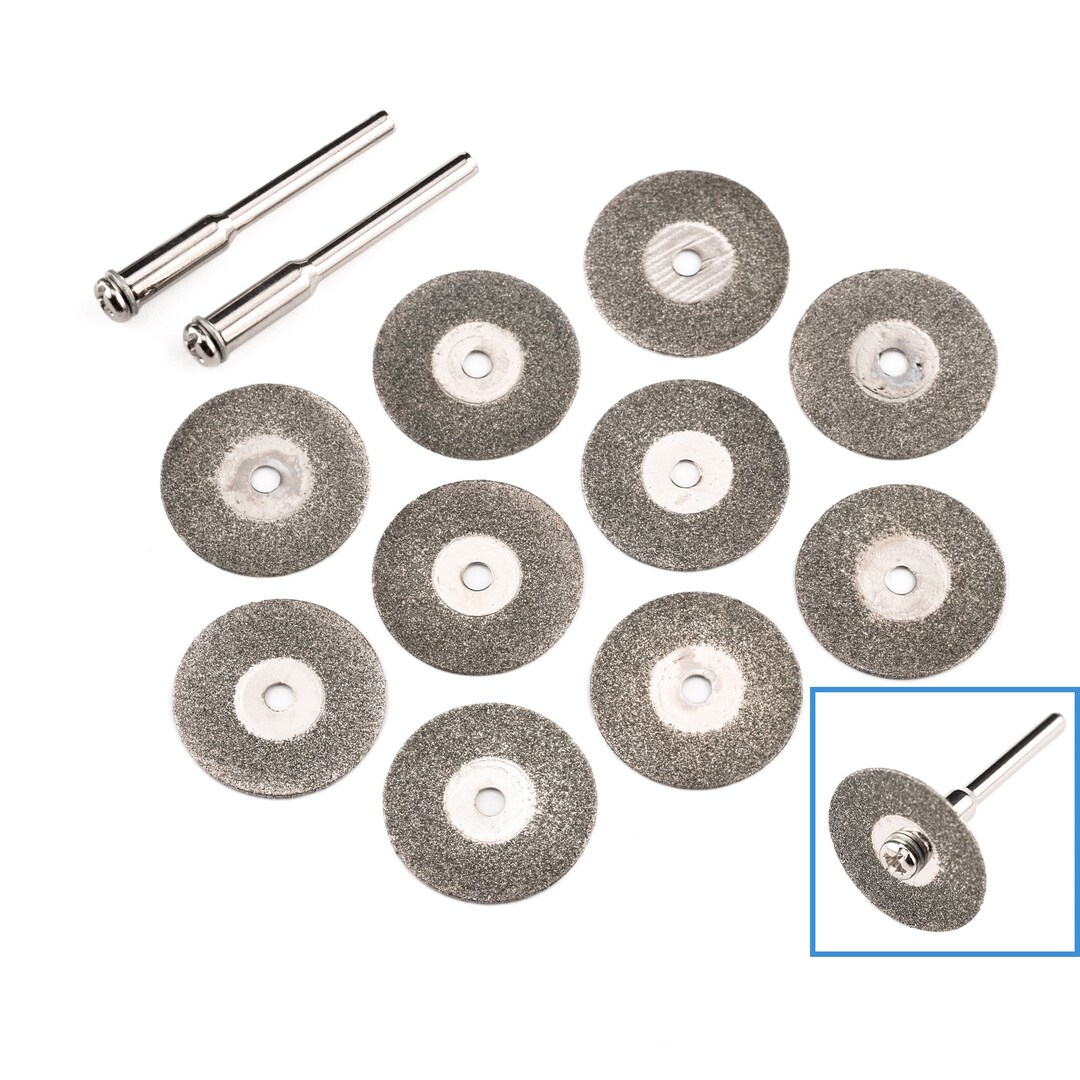 12pcs 22mm Wheel Disc Diamond Burrs 3mm Shank Mounted Slicing Polishing ...