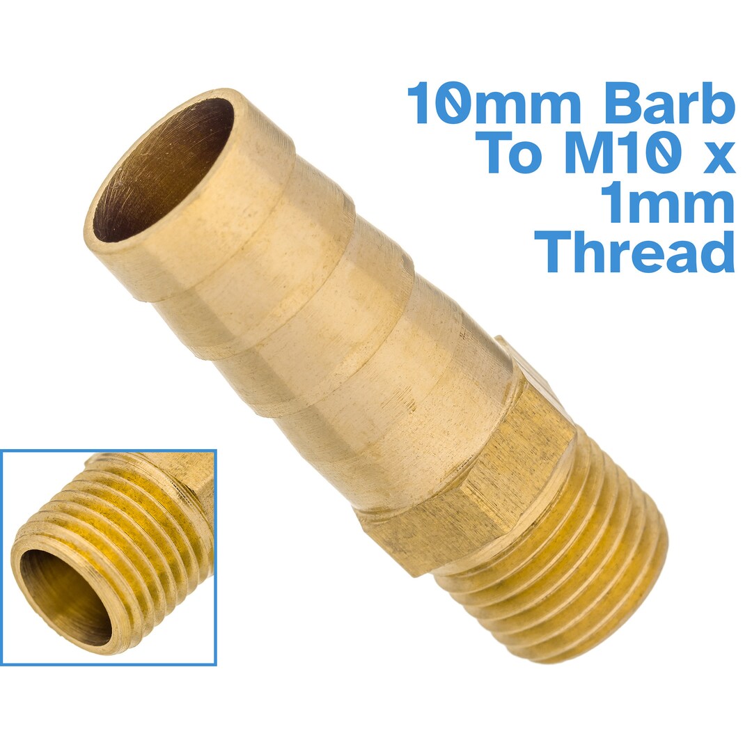 Brass Fitting 10mm Barb M10 X 1mm Male Thread Hose Tail End Threaded ...