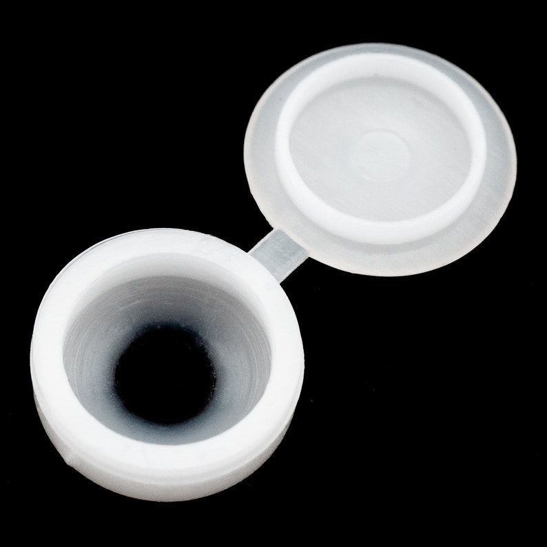 20pcs White Plastic Screw Cap Hinged Button Cover for Hide Flat or Pan ...