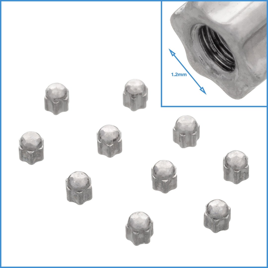 10pcs 2.5mm X 1.2mm Acorn Nut for Screw Bolt M1.4 Thread Glasses Frame ...