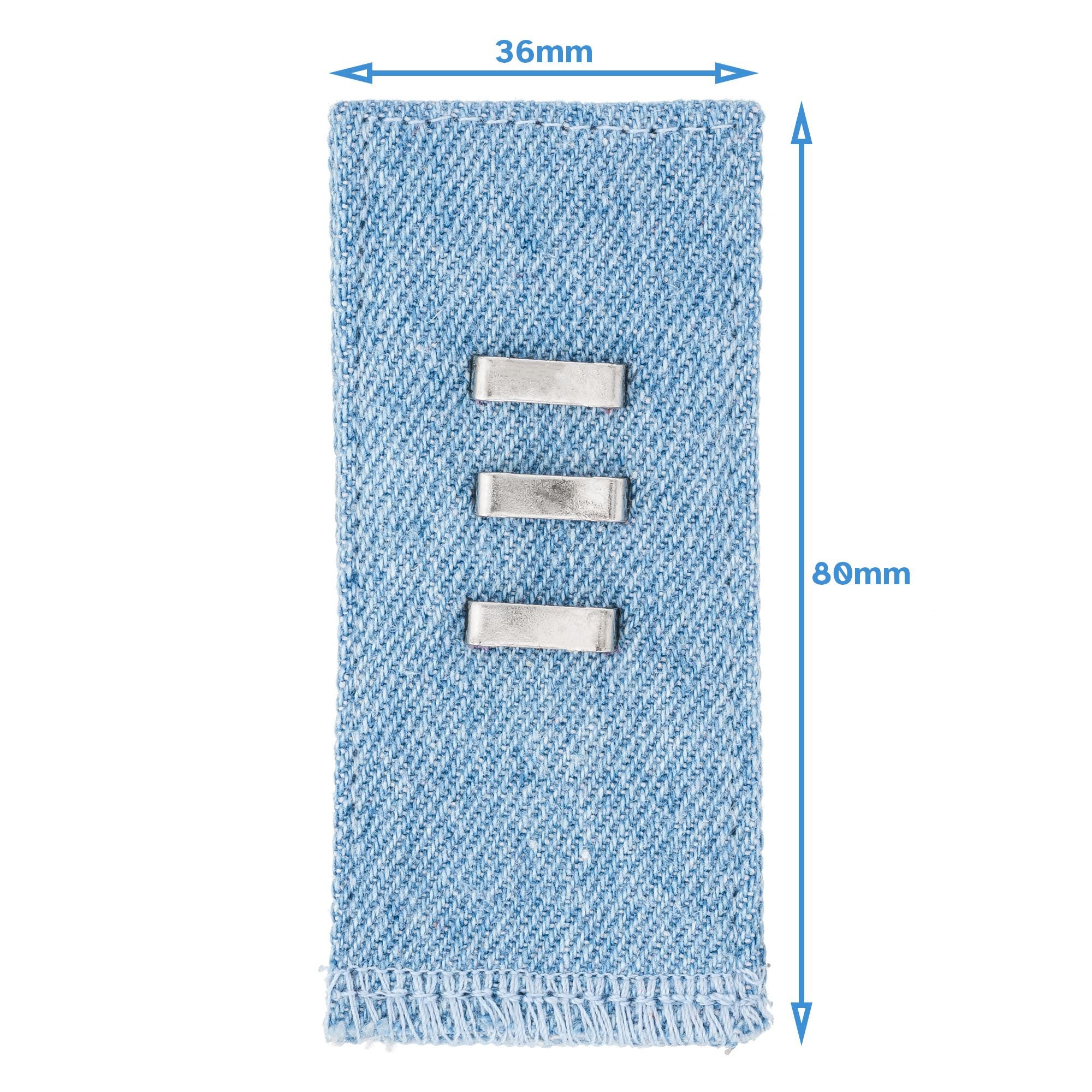 Light Blue Denim Triple Hook and Loop Waist Extender for Pants Shorts ...