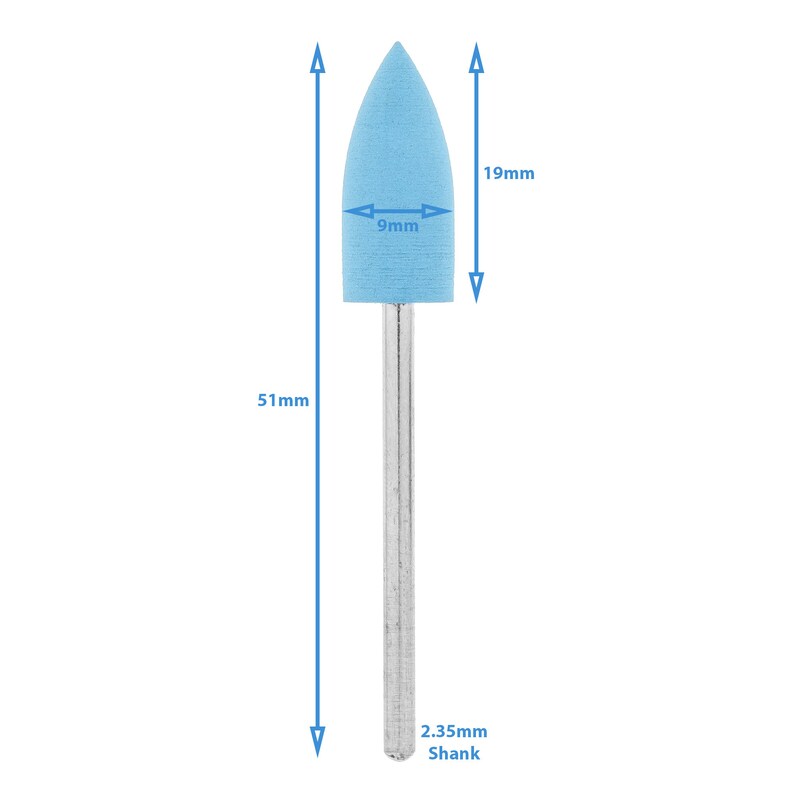 5pcs 800 Grit 9mm Diameter Diamond Silicone Rubber Burr Rotary Drill ...