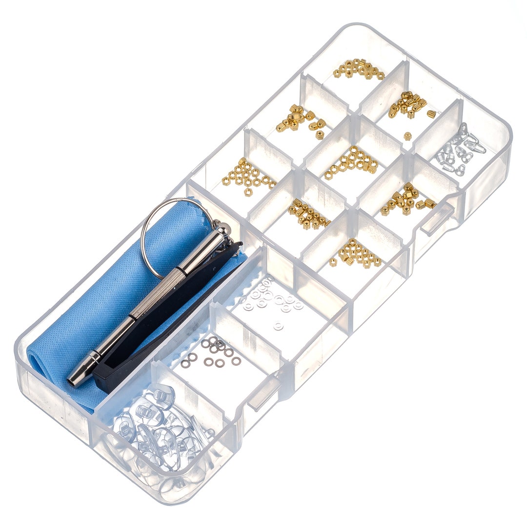 Glasses Optical Repair Tool Set Screwdriver Nose Pad Plug Washer M1.2 ...