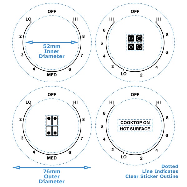 Ge Profile Stove Knob Decals - Etsy New Zealand