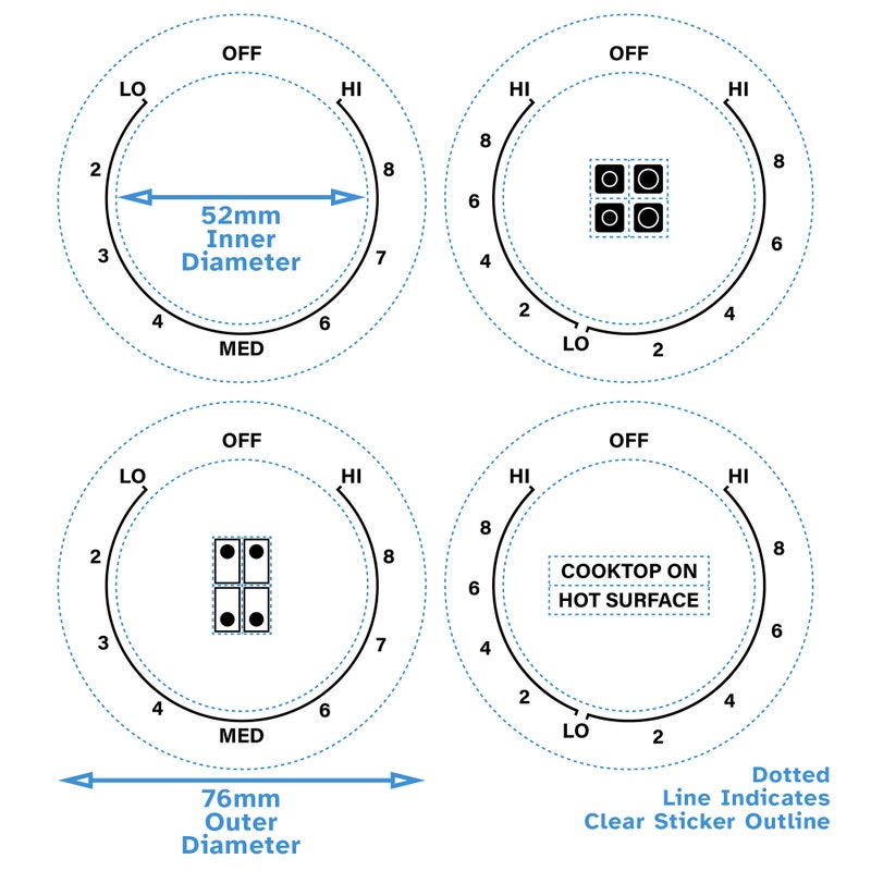 Ge Profile Stove Knob Decals - Etsy New Zealand