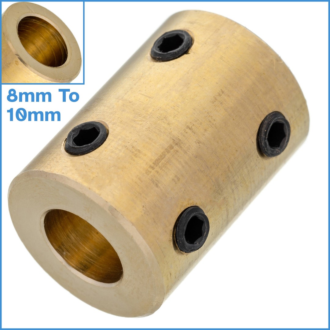 8mm to 10mm Brass Motor Shaft Coupler Drive Connector Adapter ...