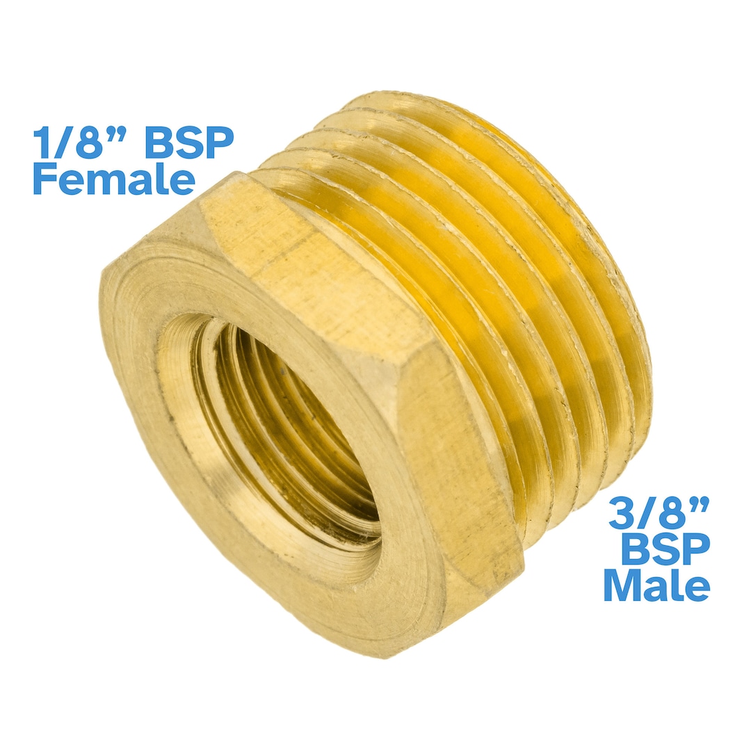 3/8" BSP Male to 1/8" BSP Female Brass Pipe Fitting Coupler 12mm Length ...