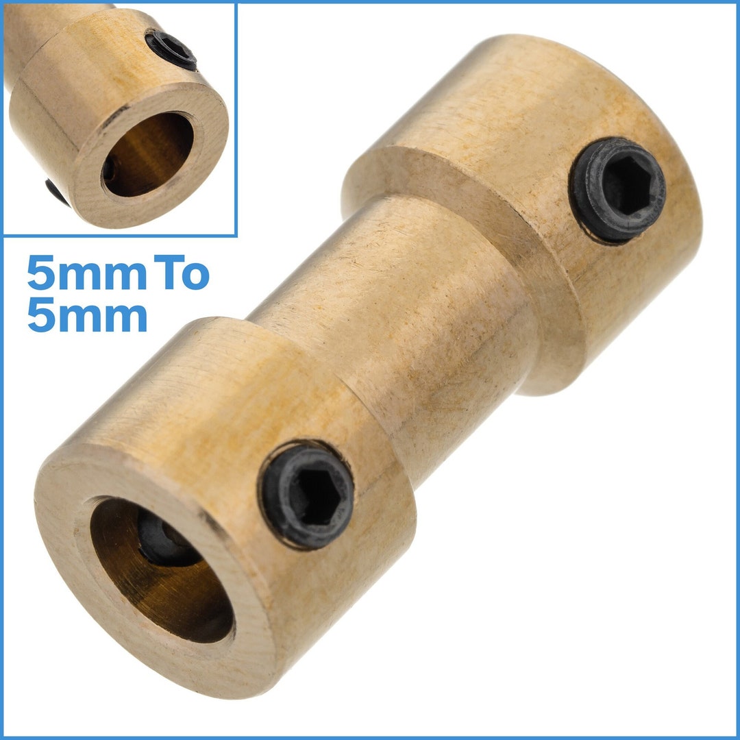 5mm to 5mm Brass Motor Shaft Coupler Solid Straight Drive Connector ...