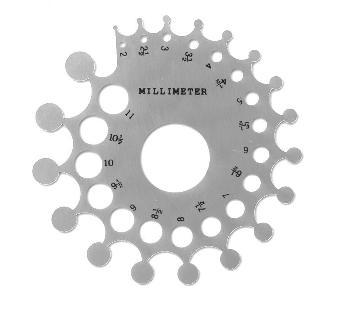 2 in 1 Gemstone Diameter Gauge Sizer 1/32 4 Carat & 2 11mm Metric Gem ...