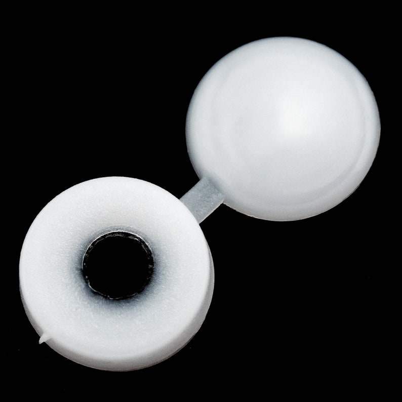 20pcs White Plastic Screw Cap Hinged Button Cover for Hide Flat or Pan ...
