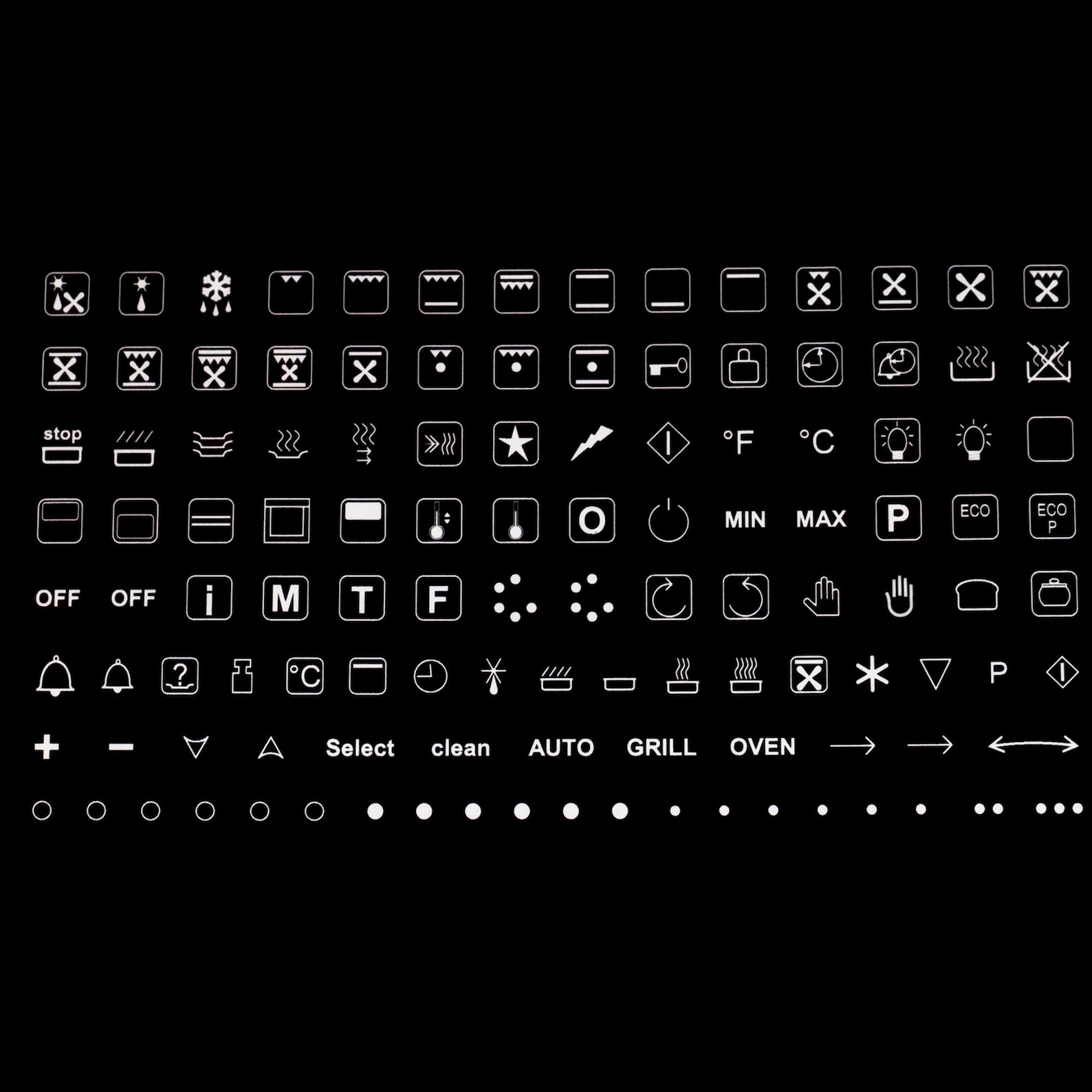 White Text 119pcs Separate Custom Labels Hob Stove Self Adhesive ...