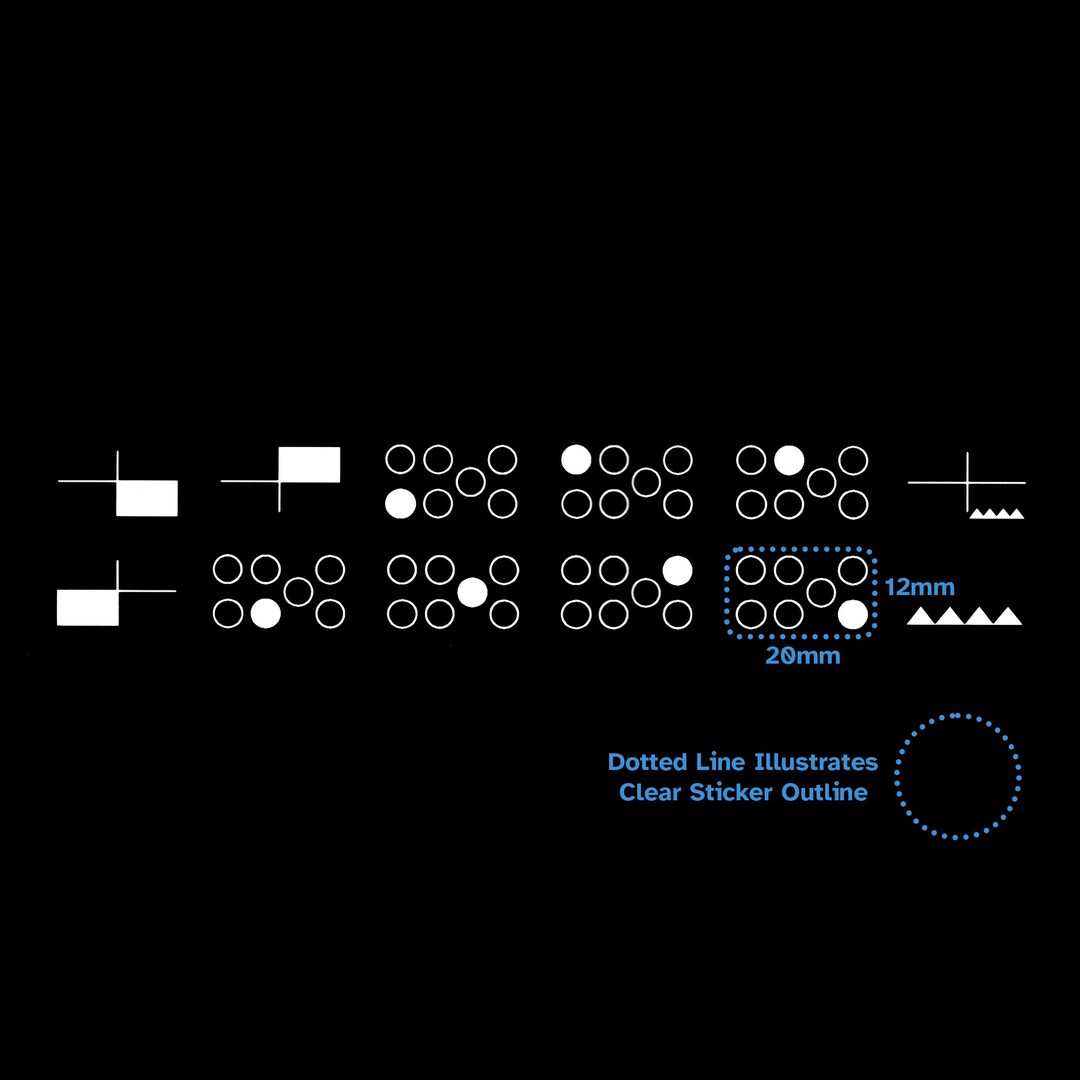 White Text 7 Hob Stove Self Adhesive Labels With Transparent Background ...