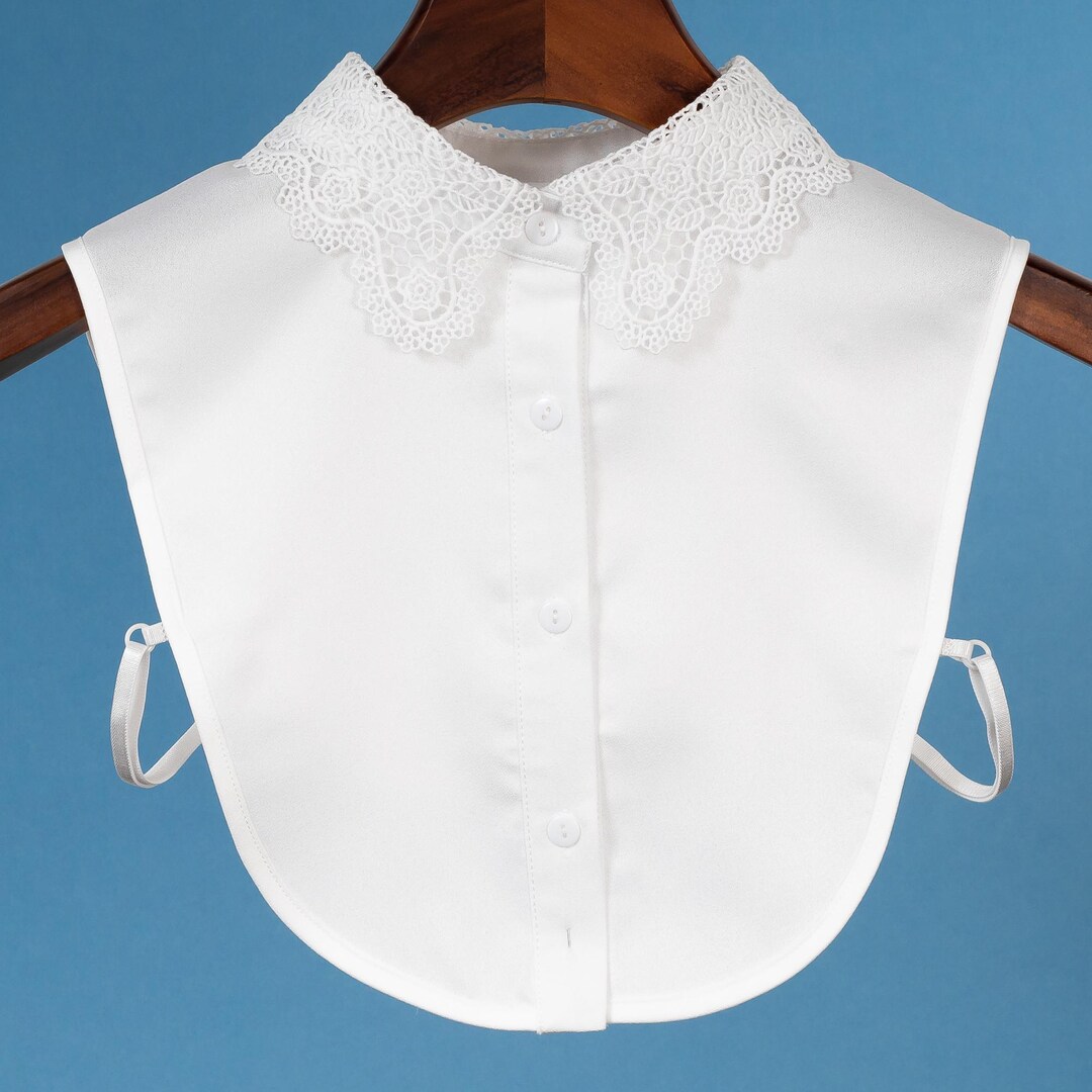Weiß Verwickelte Dekorative Spitze Falscher Kragen Design Für Frauen ...
