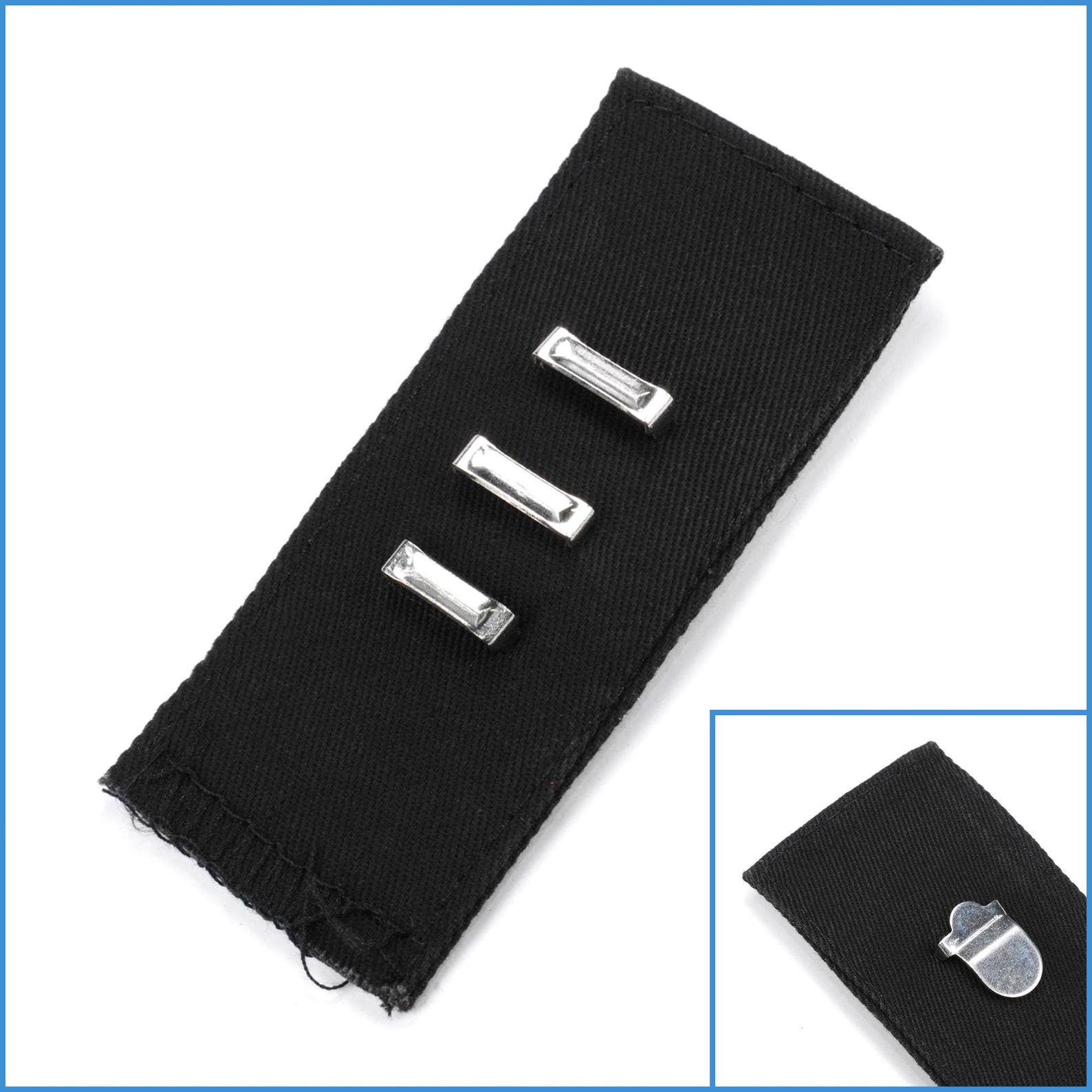 Black Triple Hook and Loop Waist Extender for Pants Shorts Jeans ...