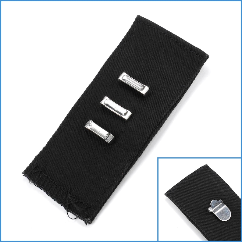 Black Triple Hook and Loop Waist Extender for Pants Shorts Jeans ...