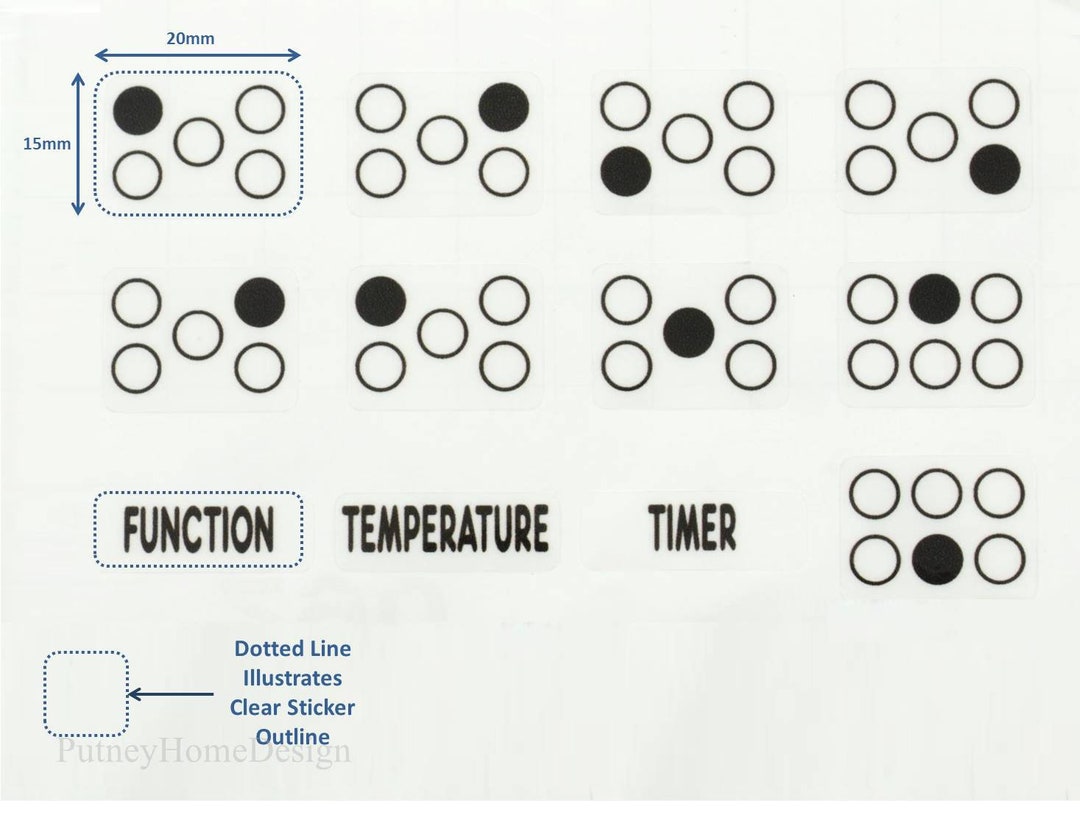 5 & 6 Hob Black Text Stove Self Adhesive Labels Dial Knob Switch ...