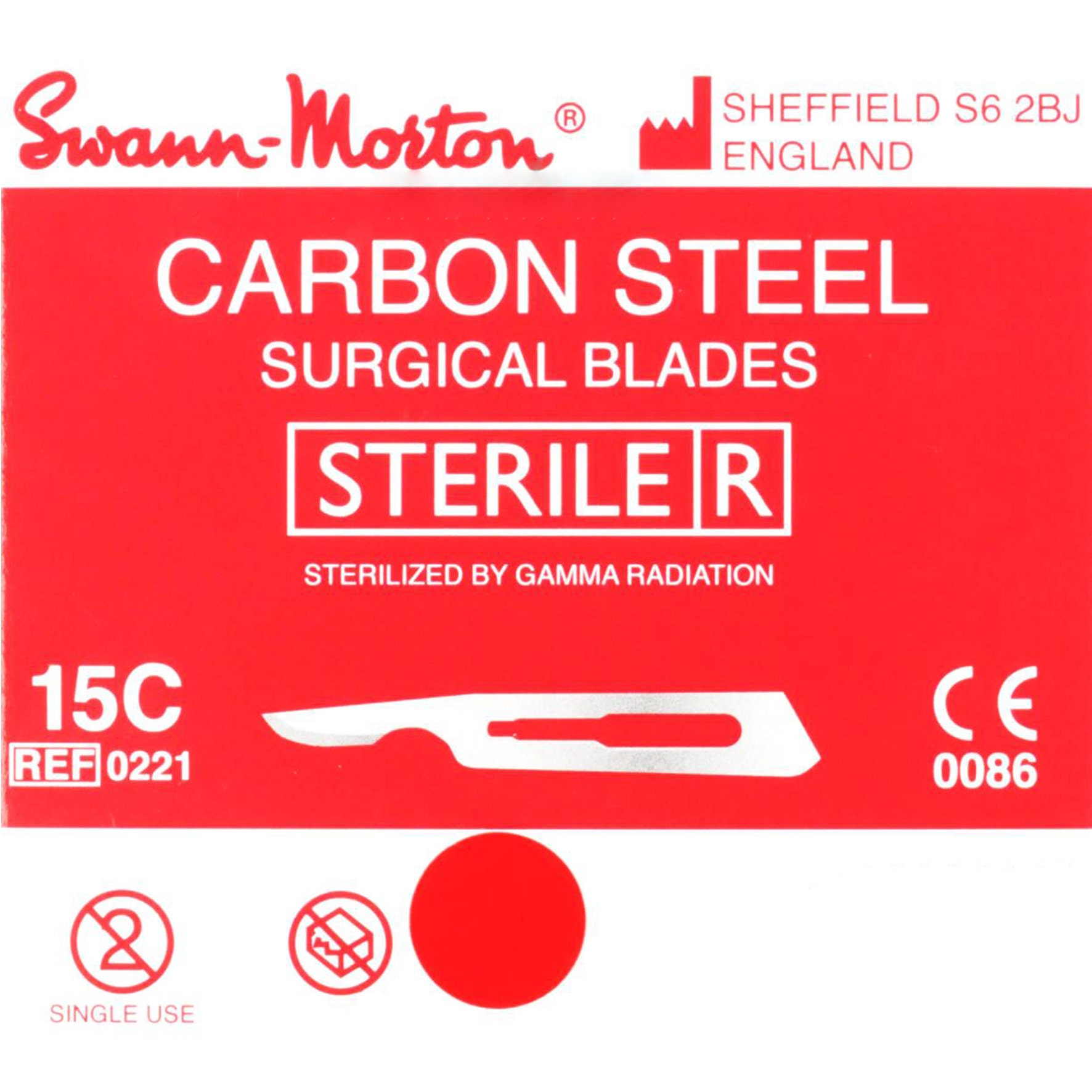 10pcs No. 15C Swann Morton Carbon Steel Sealed Sterile Scalpel Blades ...