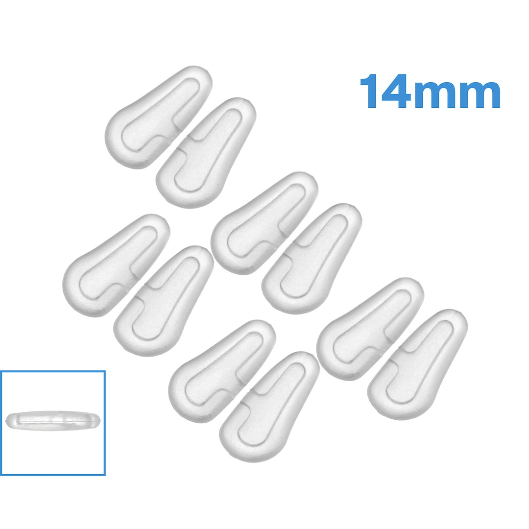 5 Pairs 14mm X 7mm Slot in Teardrop Nose Pads Frosted Silicone Eyeglass ...
