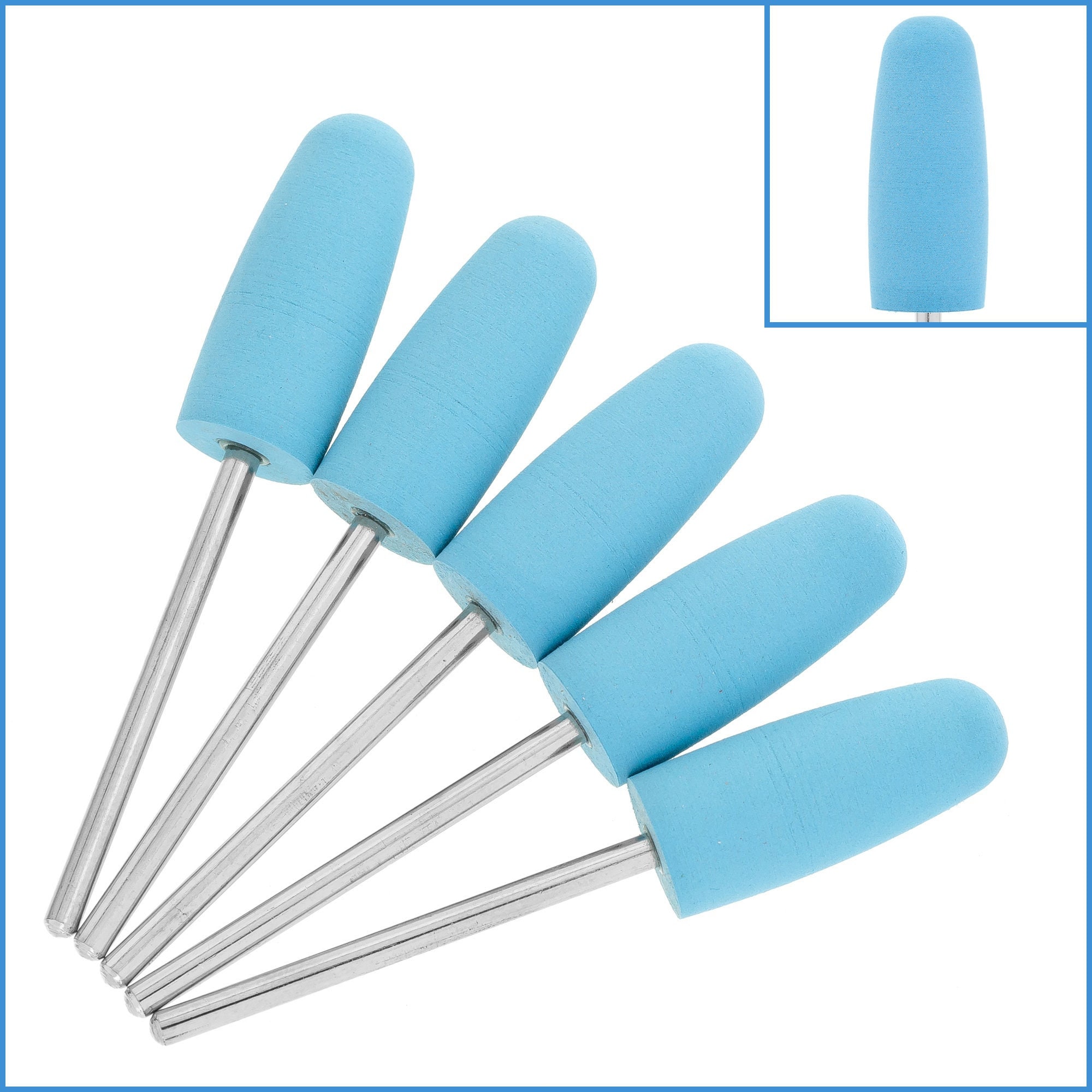 5pcs 800 Grit 10mm Blunt Head Diamond Silicone Rubber Burr Rotary Drill ...