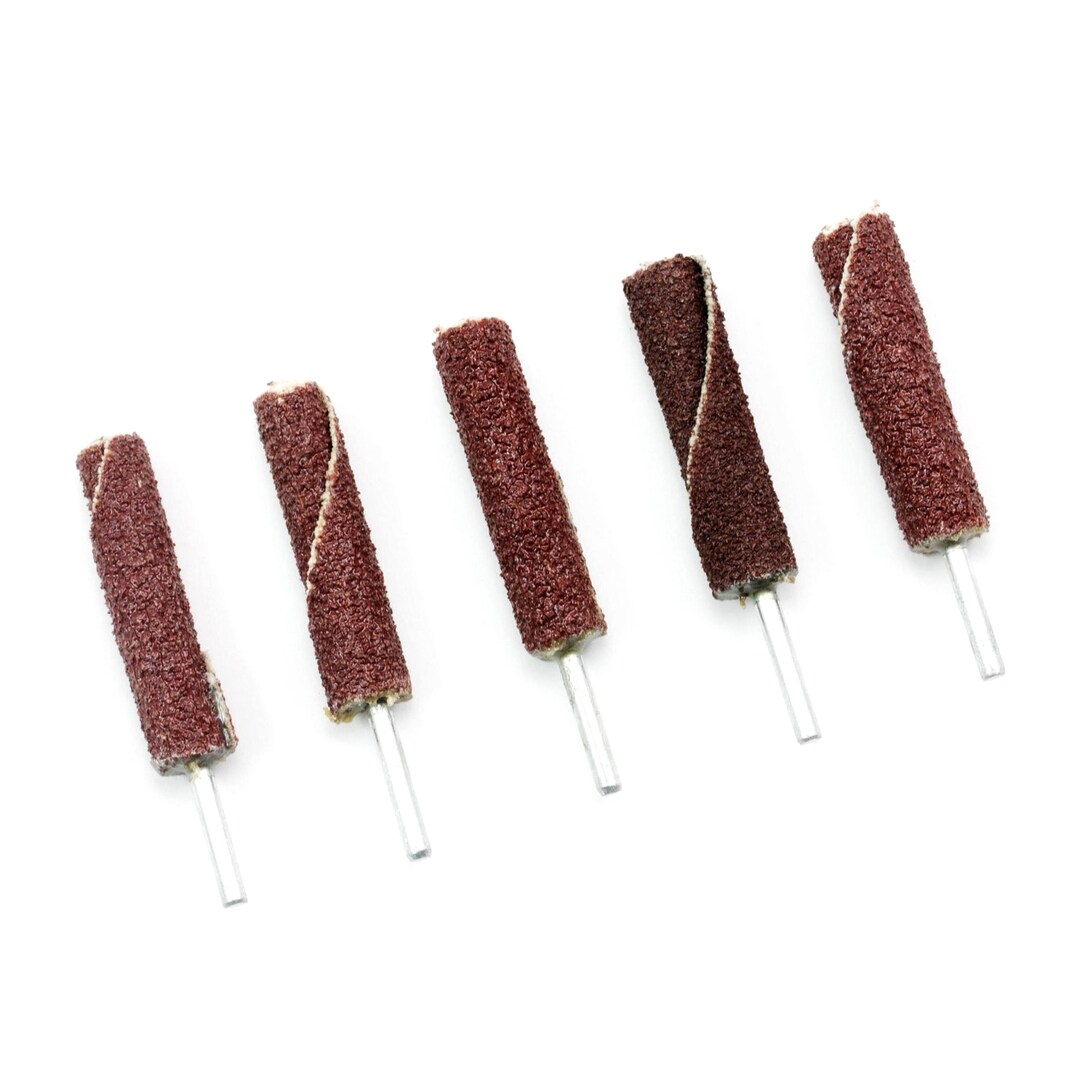 5pcs 80 Grit Coarse 10mm Cylinder Round Head Sanding Wheel Burrs 3mm ...