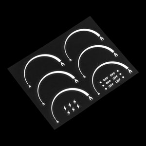 White 6 Flame Clockwise Gradient Top Half Self Adhesive Labels Clear ...