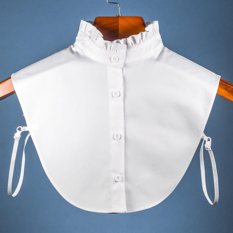 White Blouse Ruffle Neck - Etsy New Zealand