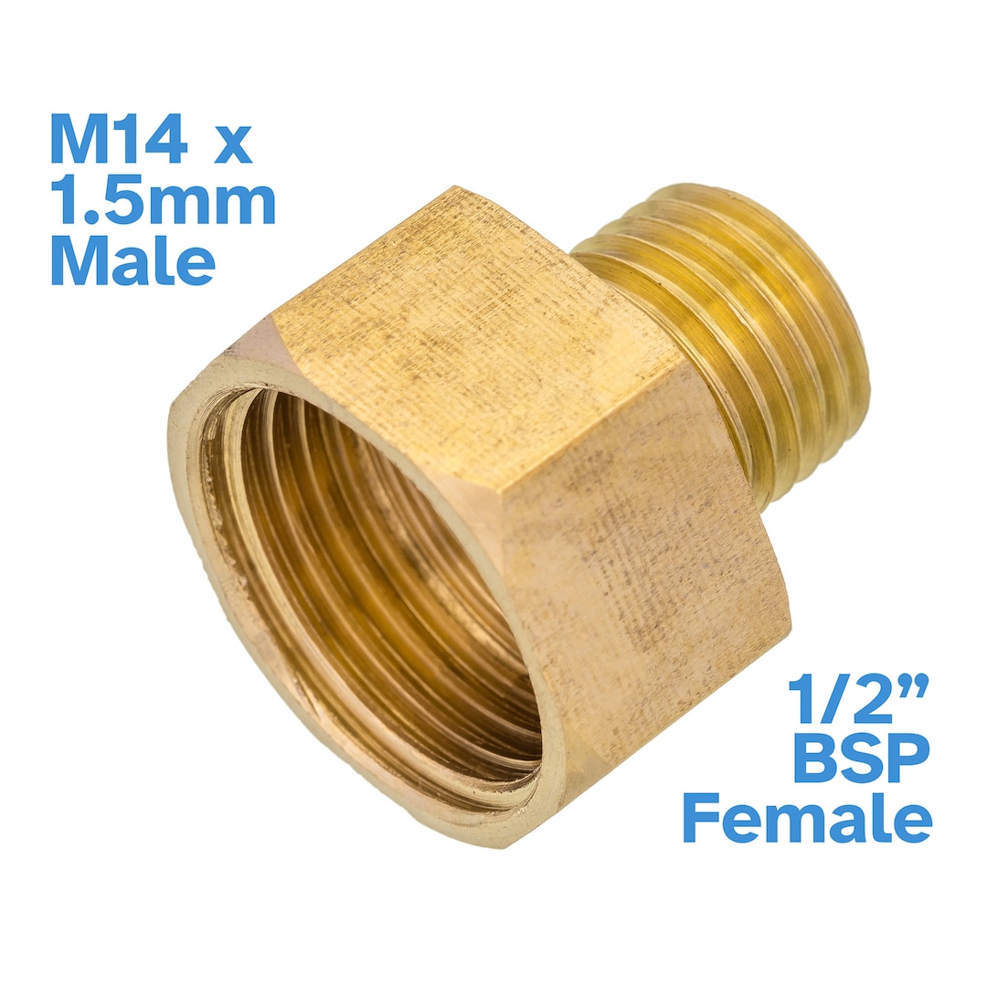 M14 X 1.5mm Male to 1/2" BSP Female Brass Pipe Fitting Coupler Reducer ...