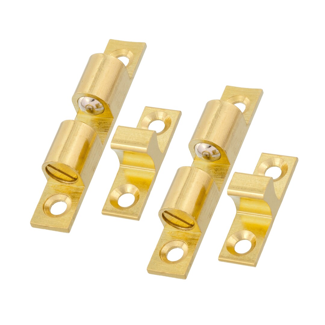 2 Sets 60mm Brass Plated Cabinet Door Double Ball Catch Stopper ...